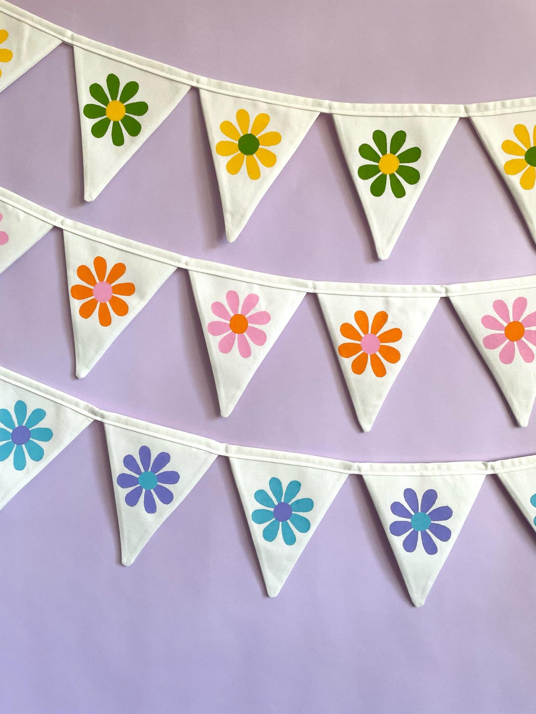 Retro Daisy Garland, Retro Inspired Decor, 60s, 70s Themed Bunting ...