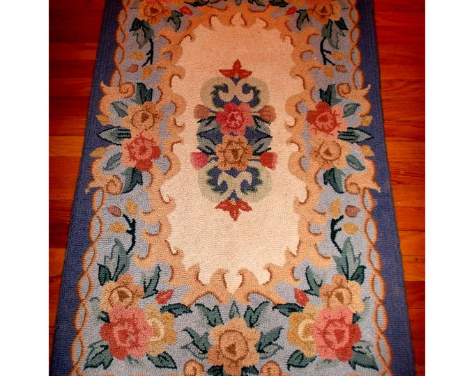 Hand Hooked Area Rug 100% Virgin Wool Pile Xtra Heavy Yarns Canvas Back ...