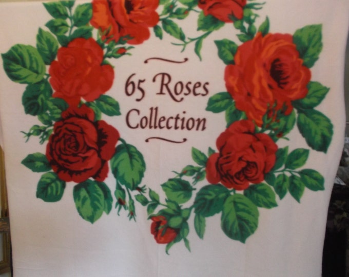 65 Roses Cystic Fibrosis White Fleece Blanket Red Roses 40 X 66" - Etsy