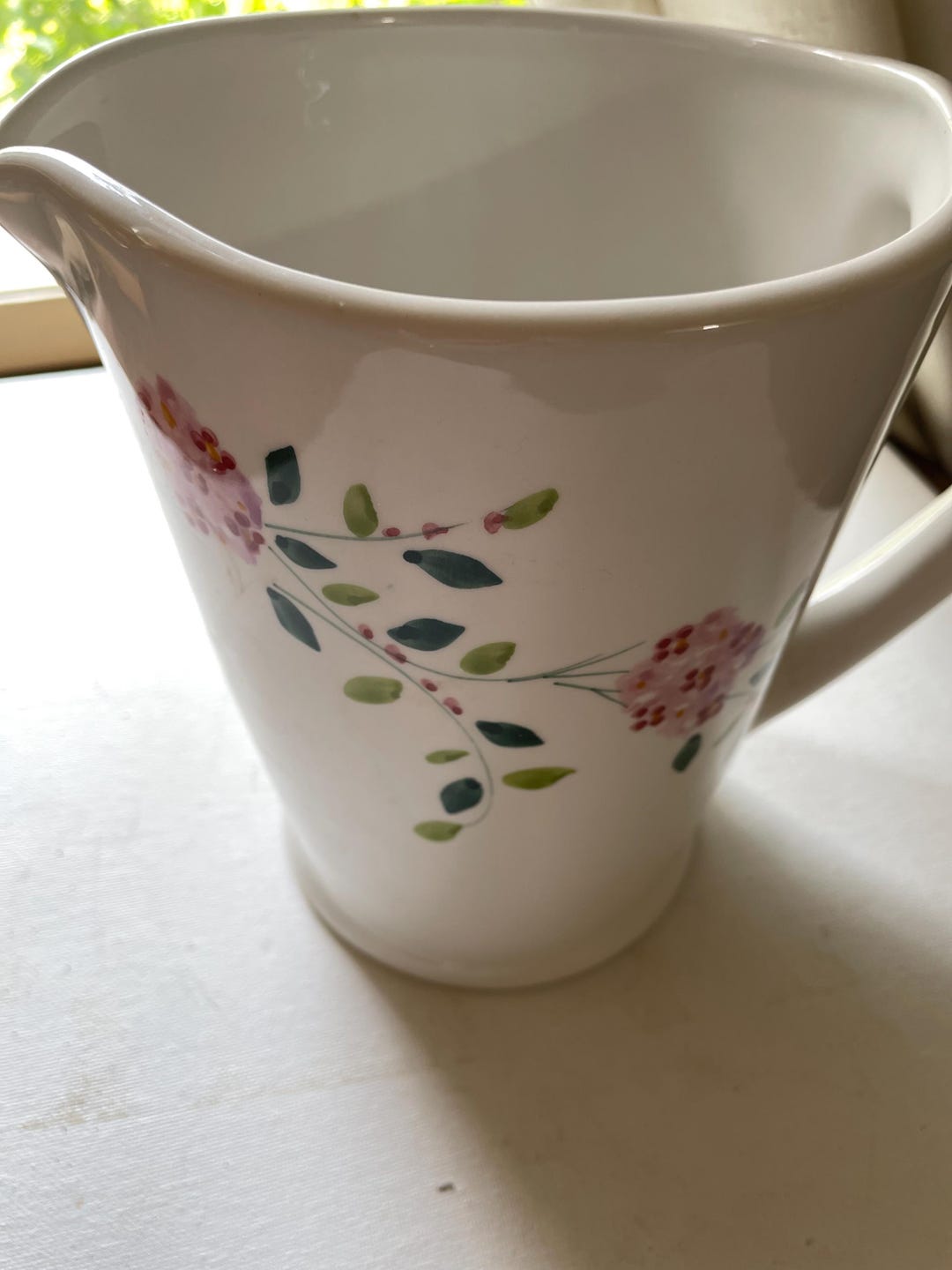 54 Oz Pitcher Compliments of Marshal Fields Made in Italy White China ...