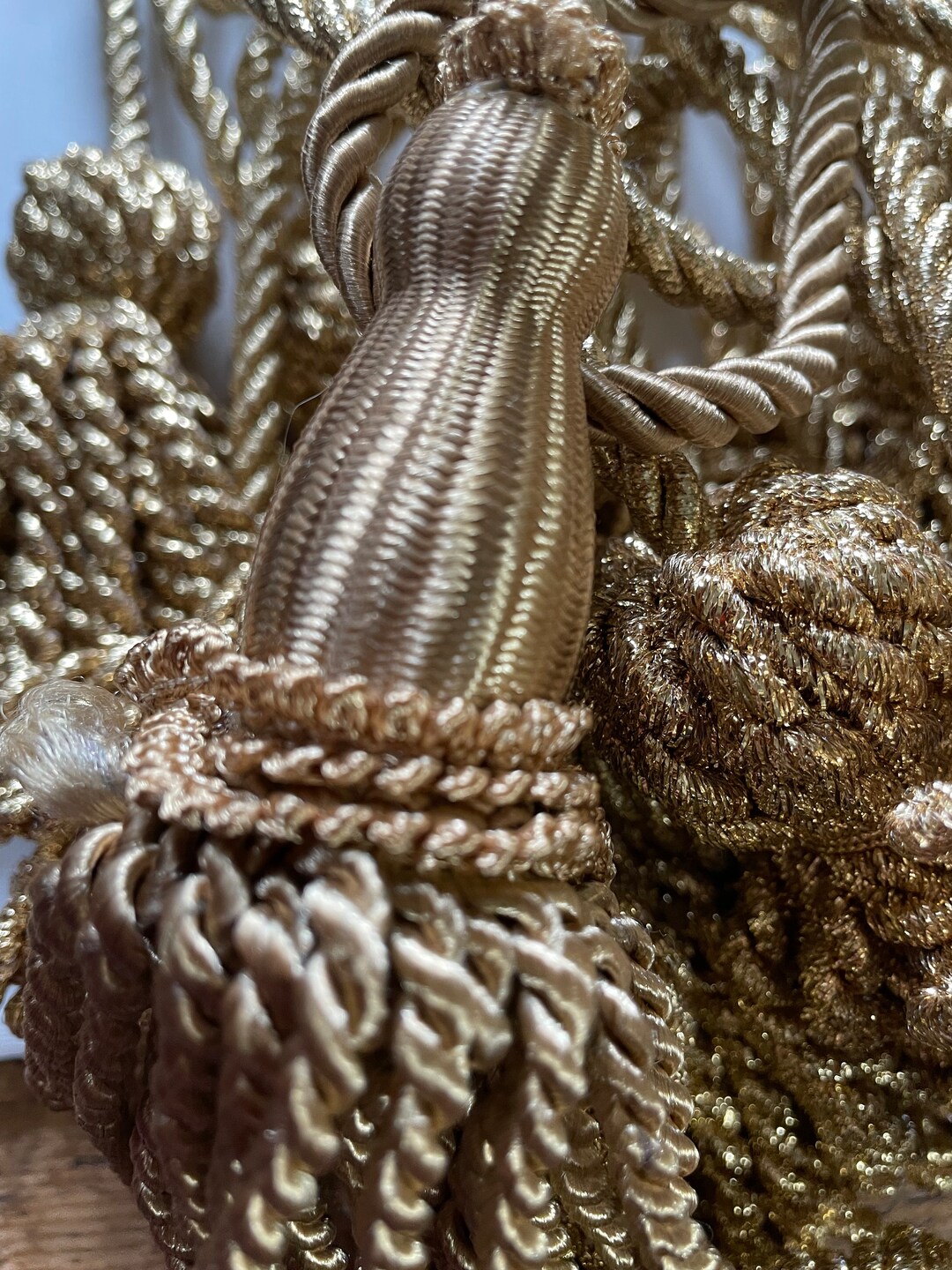 15 Curtain Tie Backs Gold Cord 64 to Pom Poms 4' Each Very Dramatic ...