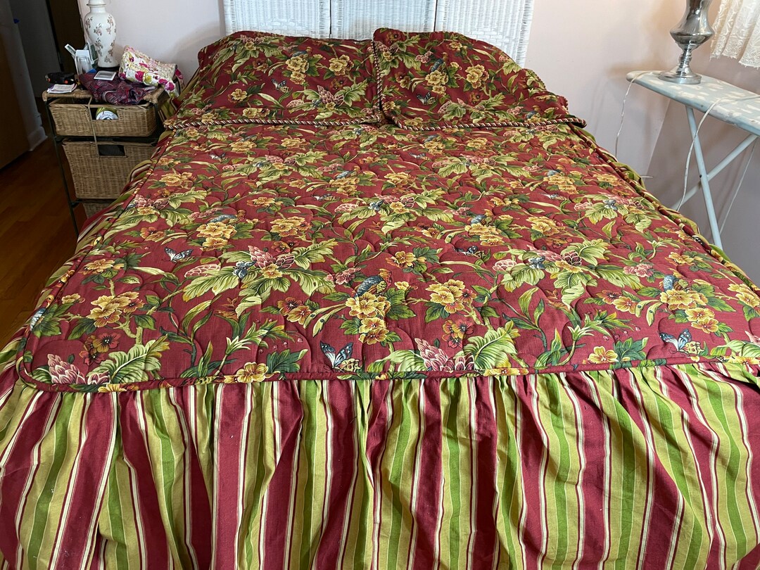 3 Pc Comforter Waverly Full Queen 54 X 72 With 2 Big Pillow Shams 100% ...