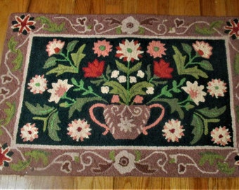 Hooked Wool Rug | Etsy