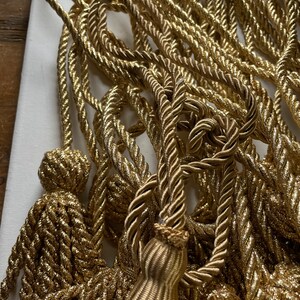 15 Curtain Tie Backs Gold Cord 64 to Pom Poms 4' Each Very Dramatic ...