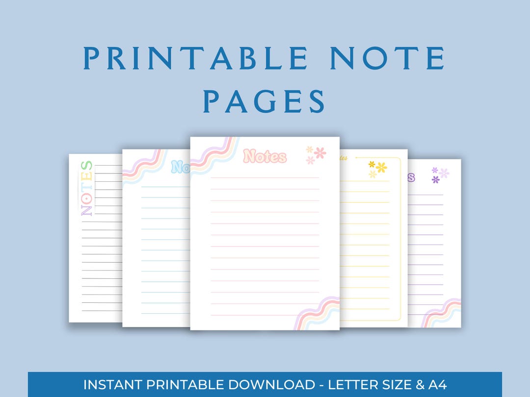 Printable Note Pad Bundle (digital Download) - Etsy