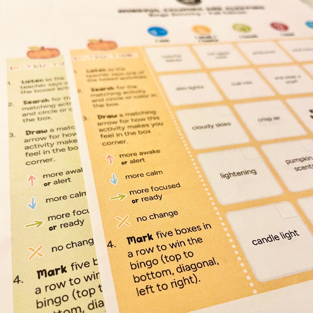 Sensory Bingo Game, Kid Outdoor Activities, Mindfulness for Groups ...