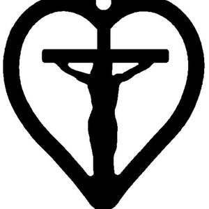 Custom Heart&cross With Jesus Metal Keychain Metal Laser Cut Quality ...