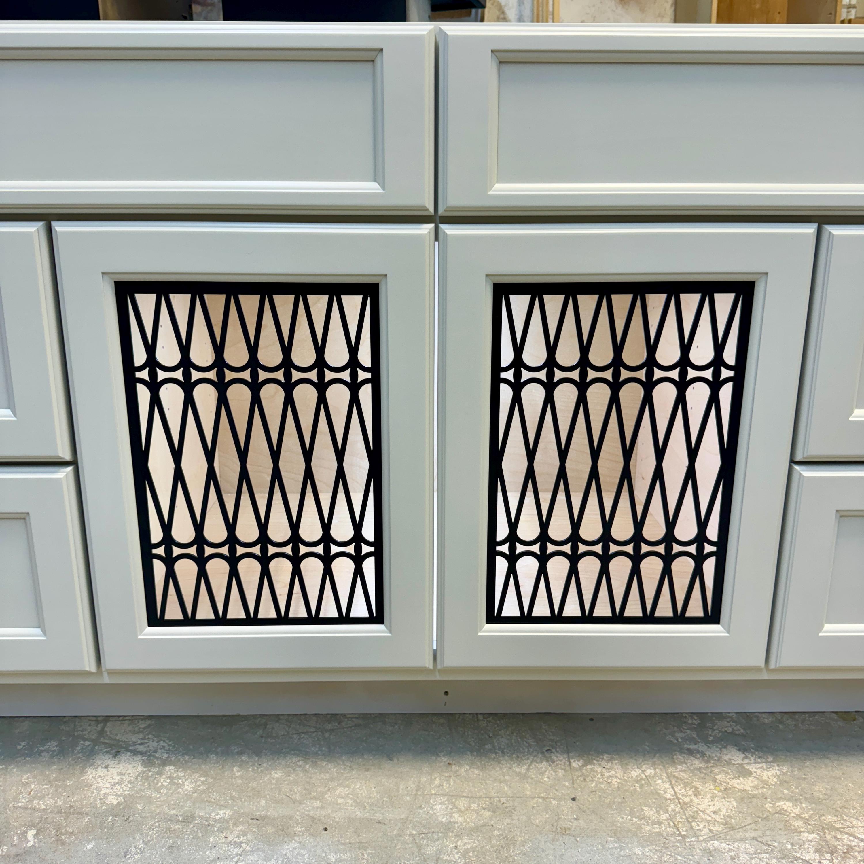 Hannah Cabinet Door Insert Custom Decorative Mullion Door Kitchen Bath ...