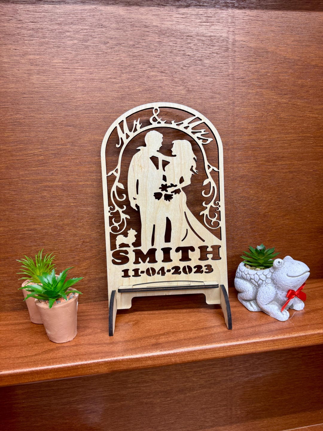 Wedding Picture Display Stand Easel Photo Holder Natural Wood Desk ...