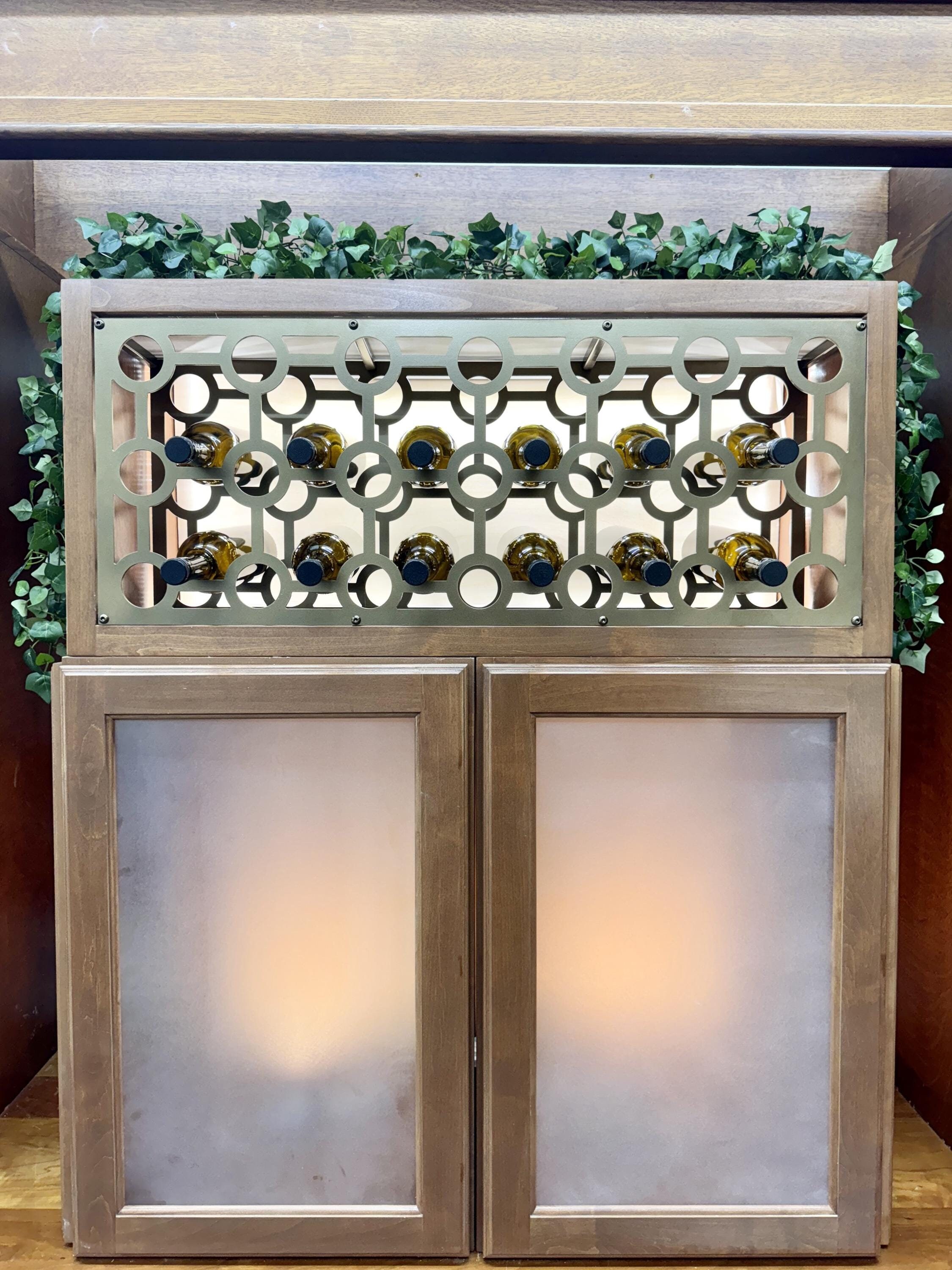 Emma Rustic Metal Wall Mount Wine Rack Vintage Industrial Wine Bottle ...