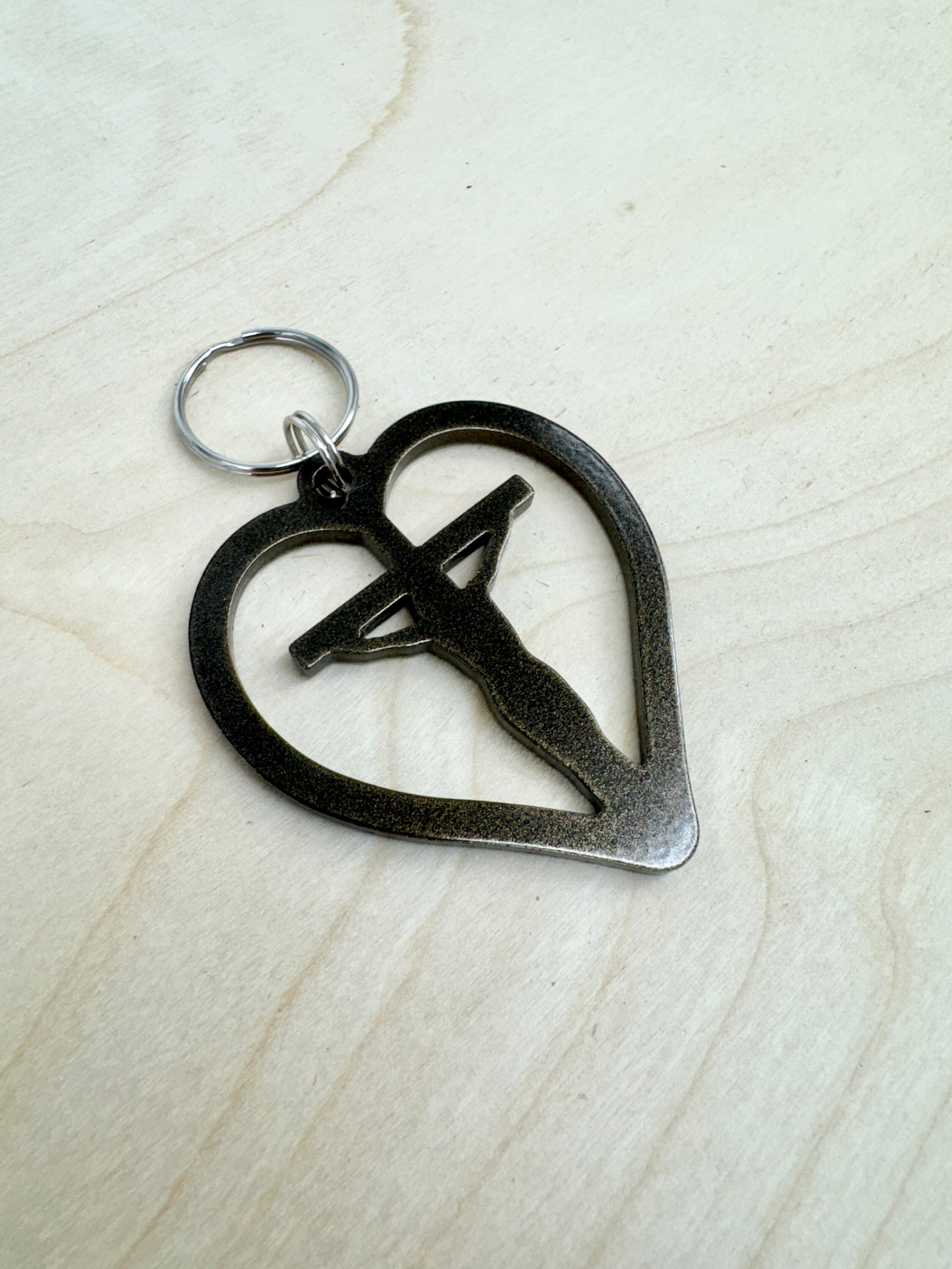 Custom Heart&cross With Jesus Metal Keychain Metal Laser Cut Quality ...