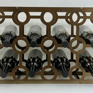 Emma Rustic Metal Wall Mount Wine Rack Vintage Industrial Wine Bottle ...