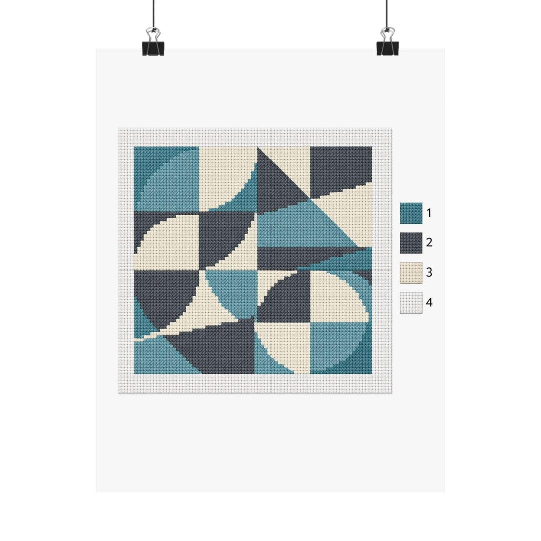 Geometric Modern Needlepoint Canvas Pattern - Printable - Poster - Etsy
