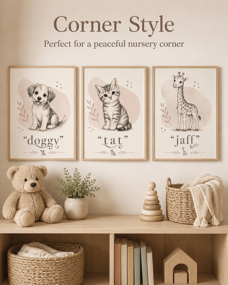 Set of 10 Funny Animal Word Prints, Nursery Wall Art (digital Download ...