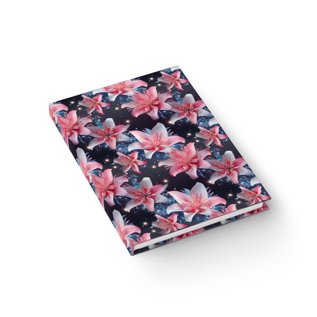 Ruled Line Hardcover Journal With Enchanting 3-d Pink Orchids Floral ...