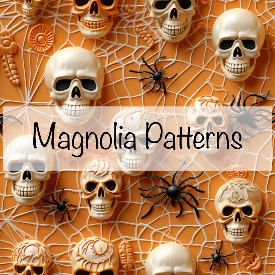 3D Skulls Design Seamless Pattern 3D Spider Two Downloadable PNG ...