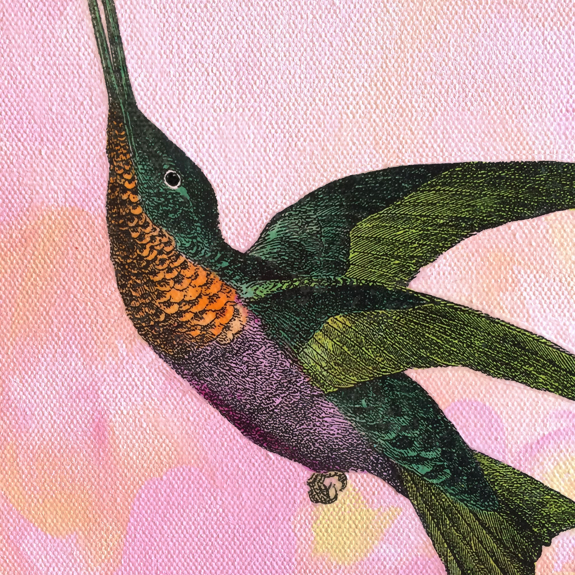 Hummingbird, hummingbird painting, red painting, original painting ...