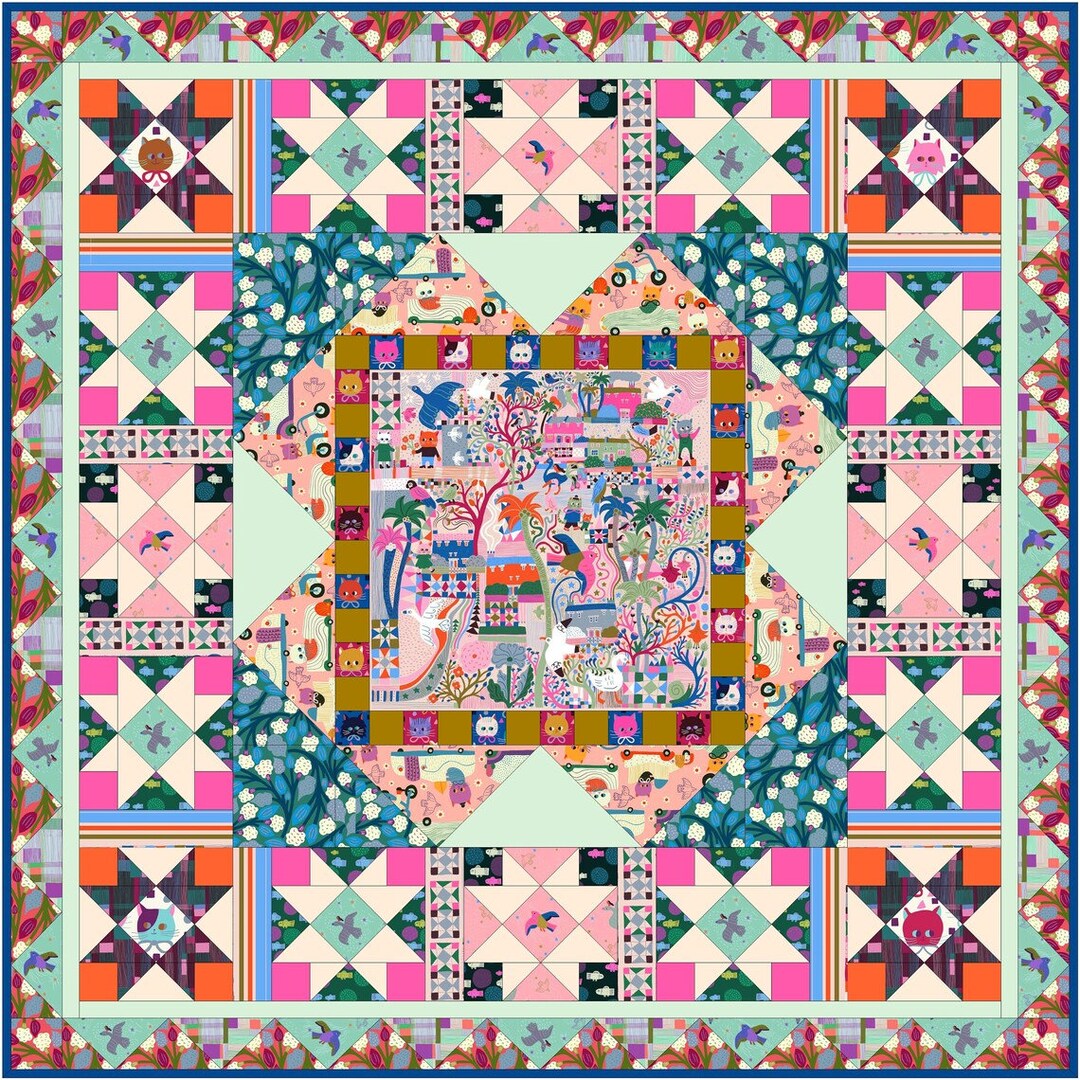 Just Kitten Around Quilt PDF Pattern by Monika Forsberg for Anna Maria's Conservatory - Etsy