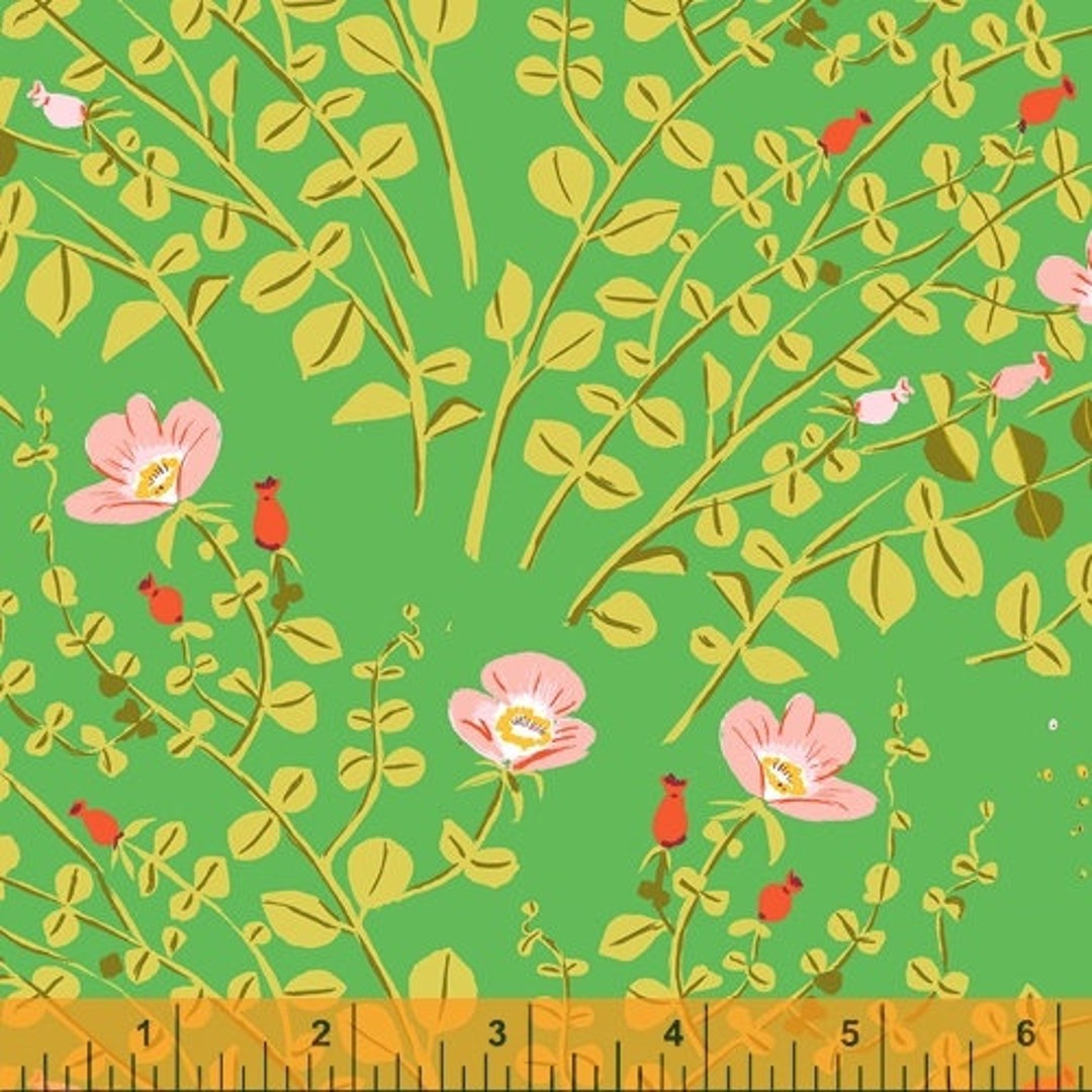 Heather Ross 20th Anniversary Reprint Windham Fabrics - Green Nanny Bee ...