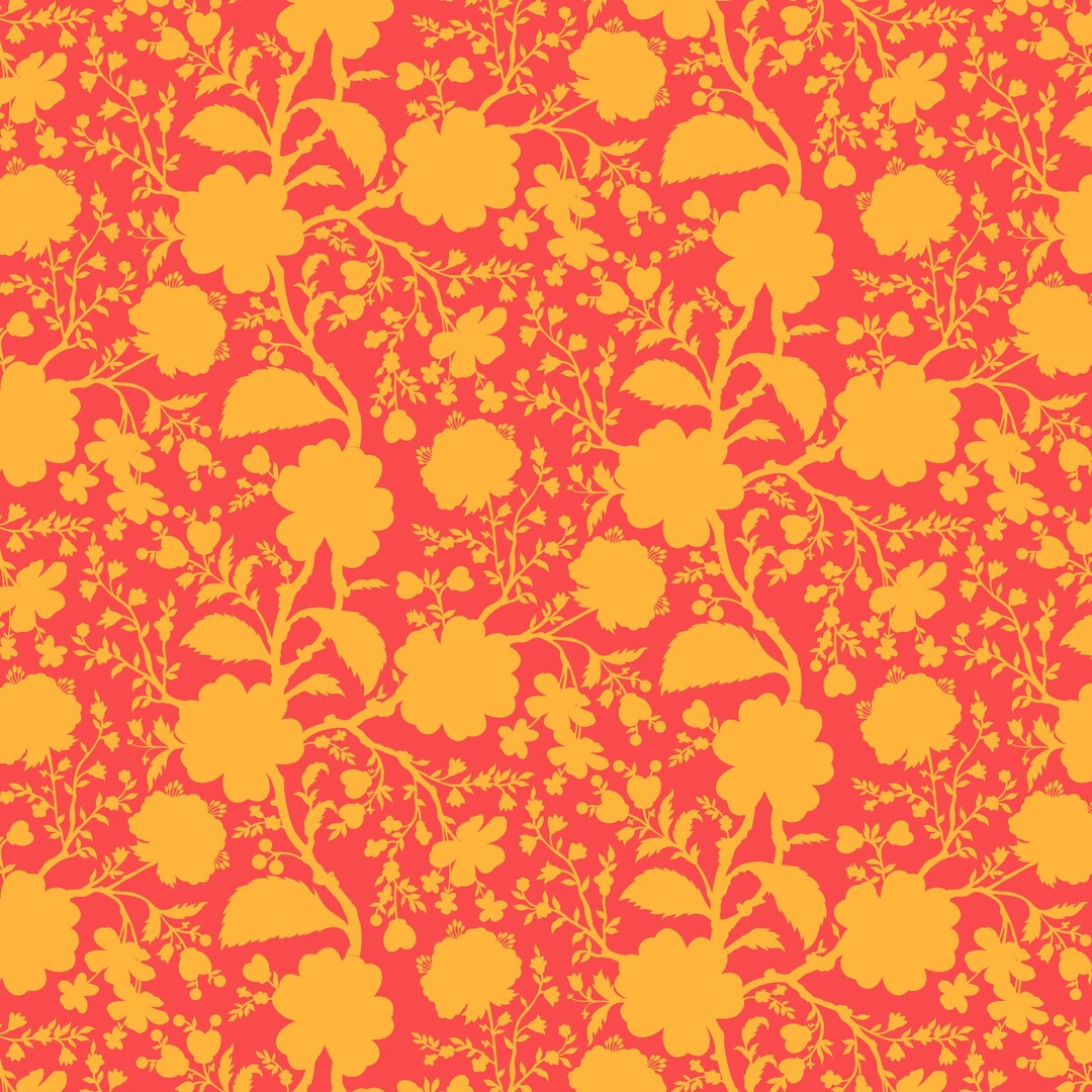 True Colors - Tula Pink - Wildflower - Yellow Orange TP149 Snapdragon ...