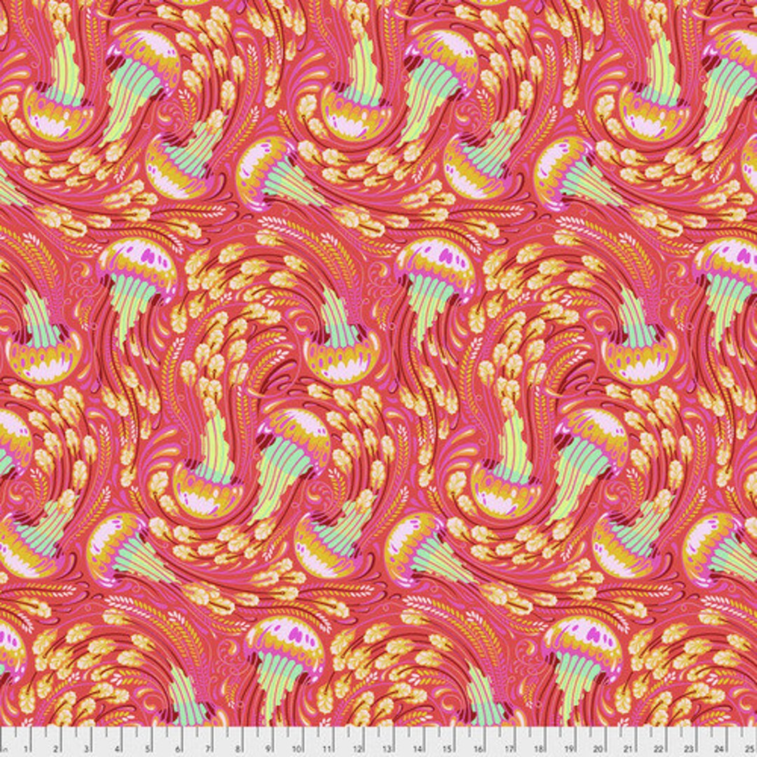 RARE OOP Zuma by Tula Pink for Free Spirit - Sea Bloom - Glowfish - Fat ...