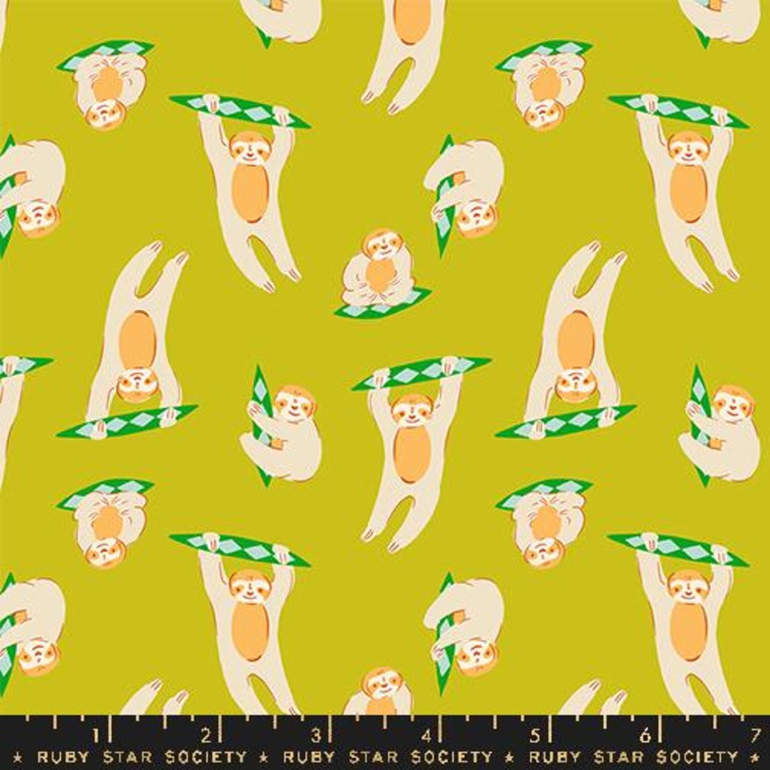 Animal Animal by Ruby Star Society - Sloth Pistachio Lime Green RS5168 ...