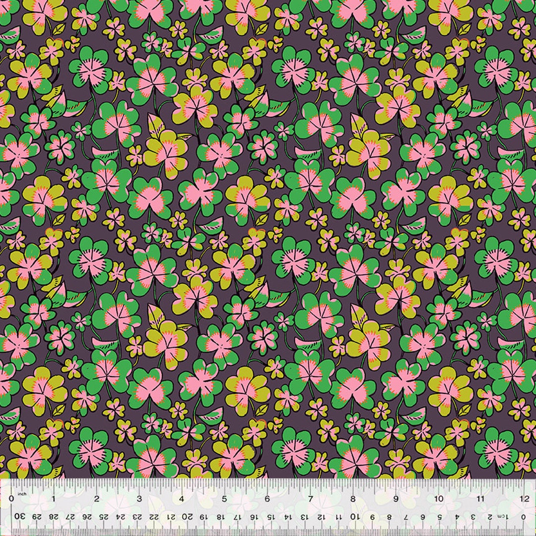 Forestburgh by Heather Ross - Clover Eggplant - 53847-9 125 - Etsy