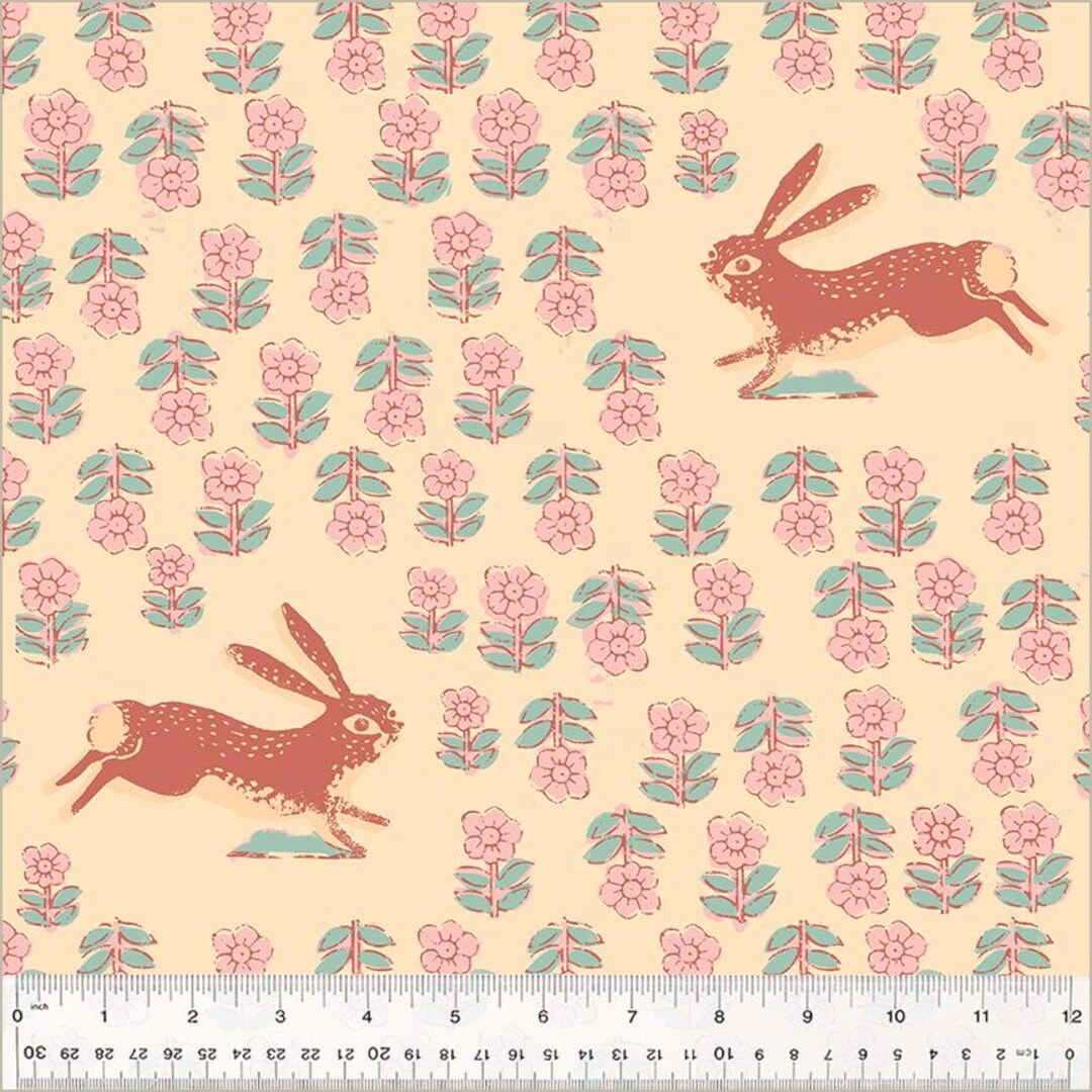 Pre-cut Rabbit in the Meadows by Heather Ross 54542W-1DES 108" Cotton Quilt Back Fabric - Etsy
