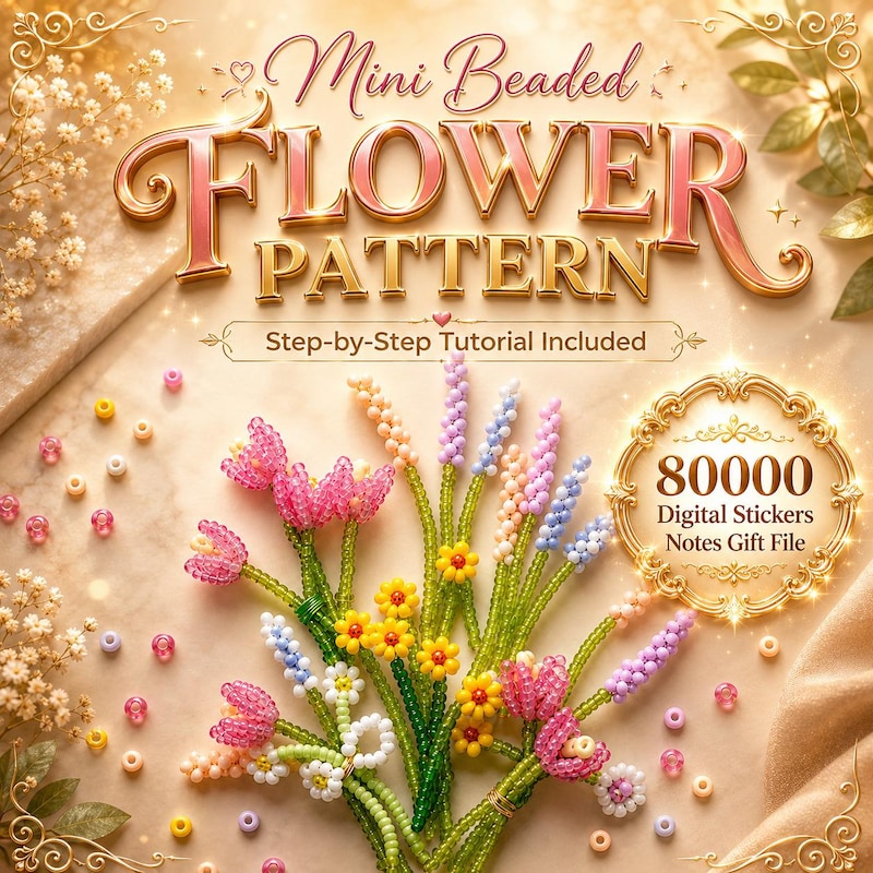 3d Beaded Flower Pattern - Etsy