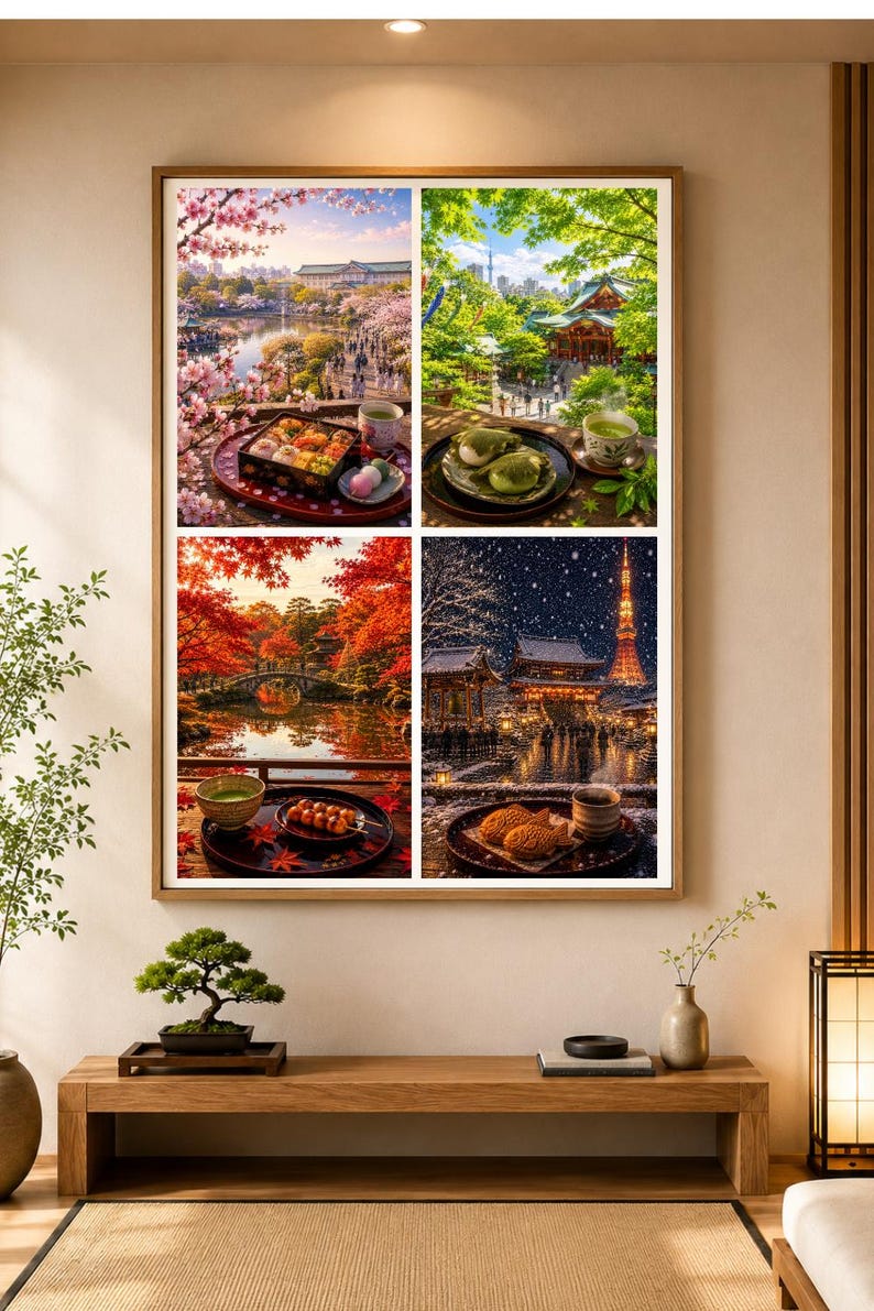 12 Japan Travel Posters Collection,tokyo Through All Four Seasons ...