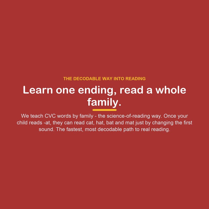 CVC Word Families Phonics Worksheets, Kindergarten Reading Practice ...