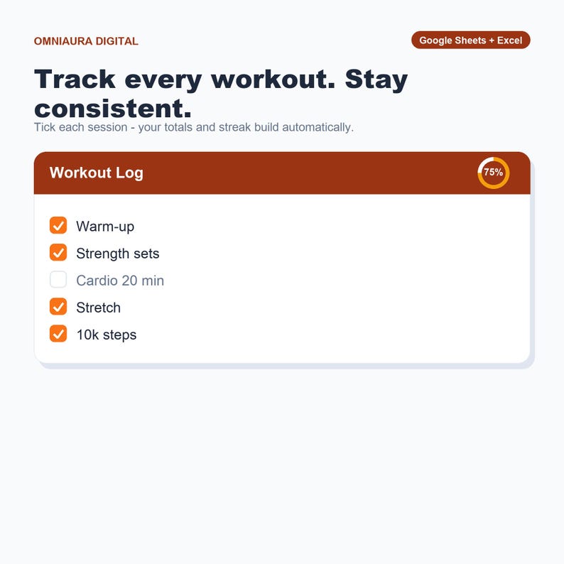 Fitness Workout Tracker Spreadsheet, Gym Log, Planner (google Sheets ...