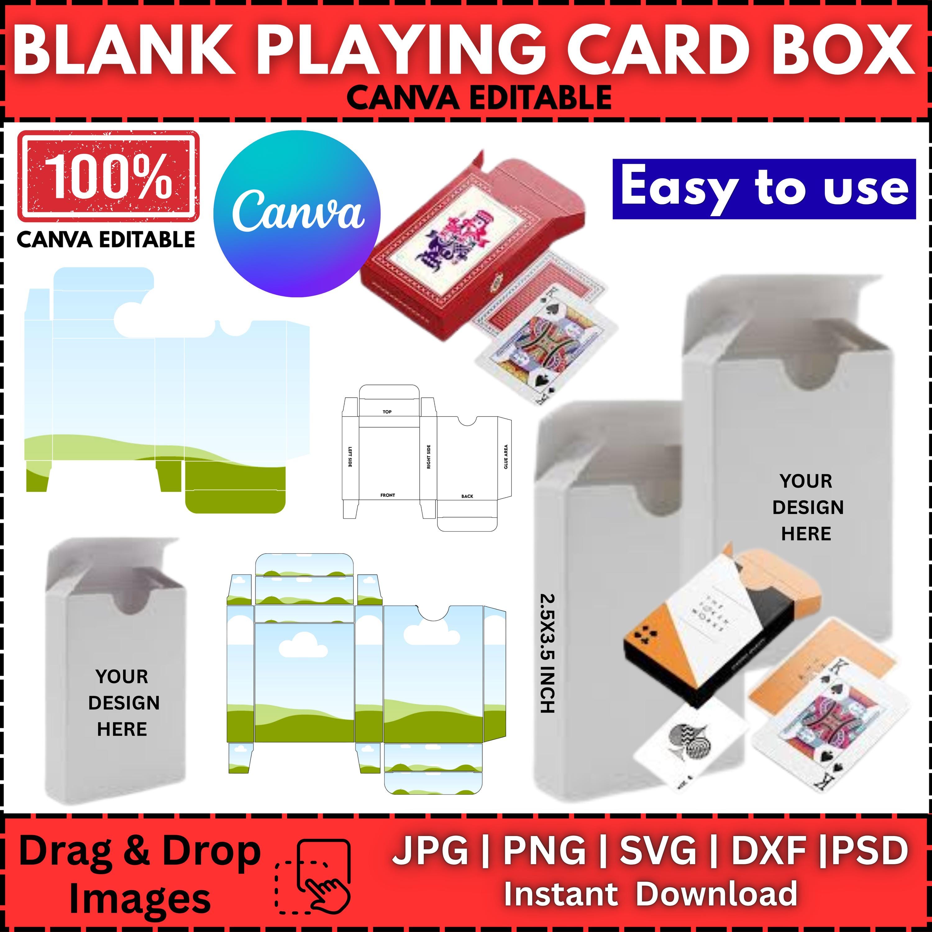 Blank Playing Card Box Template Svg, Poker Card Box Template, Box Svg ...