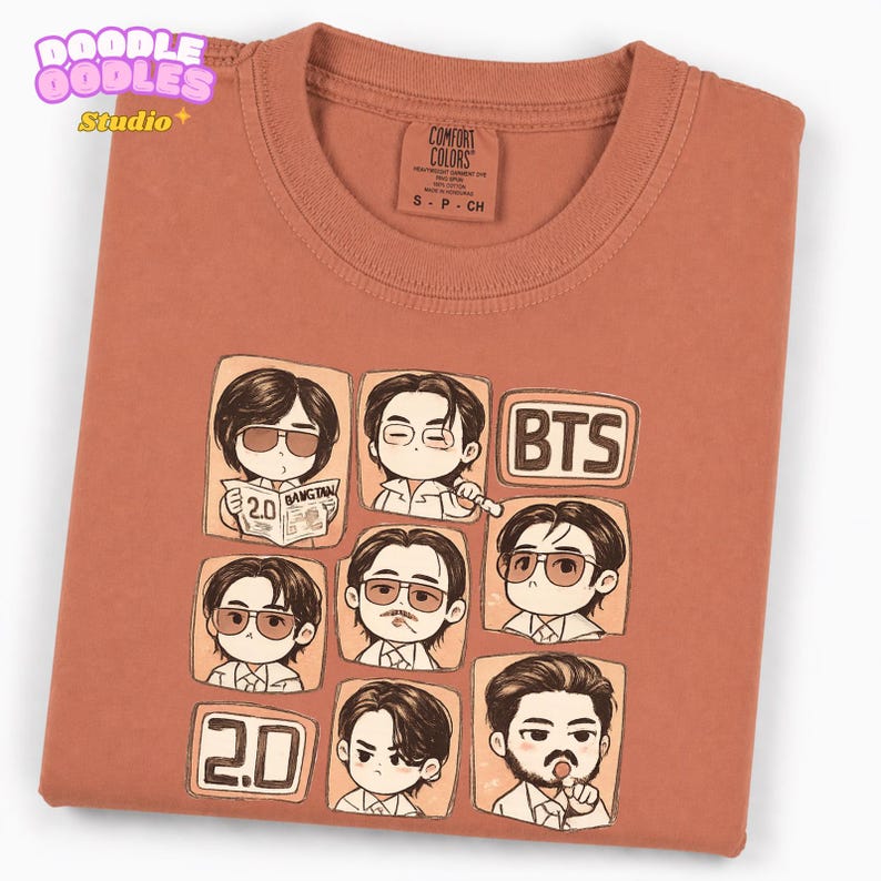 BTS Chibi Shirt, Bangtan 2.0 Tee, Arirang World Tour 2026, Kpop Fan ...