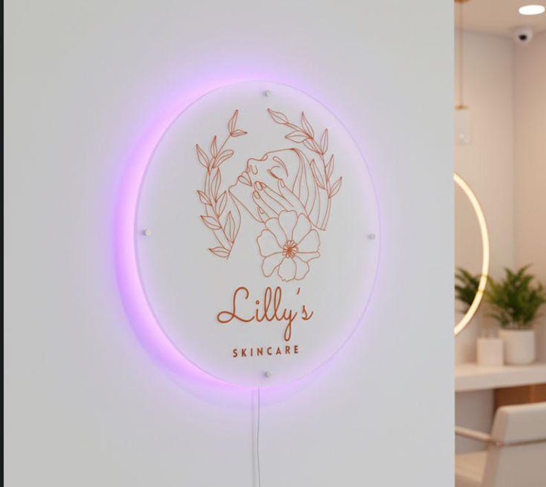 Custom Acrylic LED Logo Sign | Personalized Light-up Business Logo | 3D ...