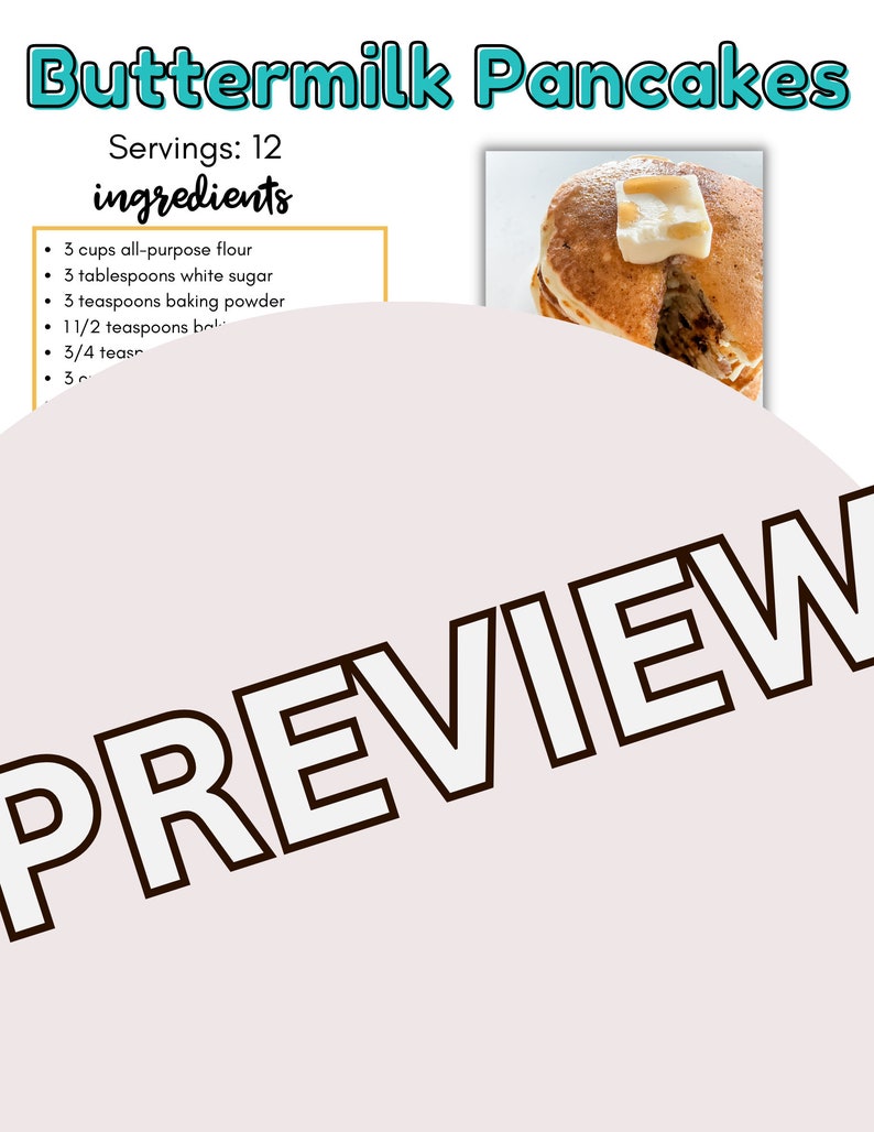 Buttermilk Pancakes Visual Recipes Cookbook Life Skills Cooking Lessons ...