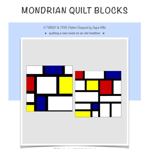 Quilt Pattern Mondrian Quilt Blocks PDF Quilt Pattern Paper - Etsy