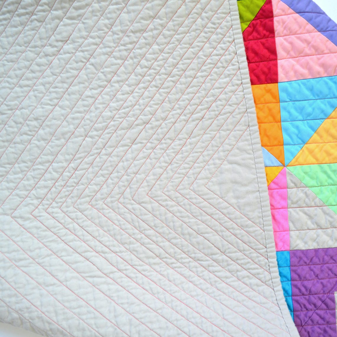 Modern Geometric Quilt, Graphic Rainbow Quilt, Modern Lap Quilt ...