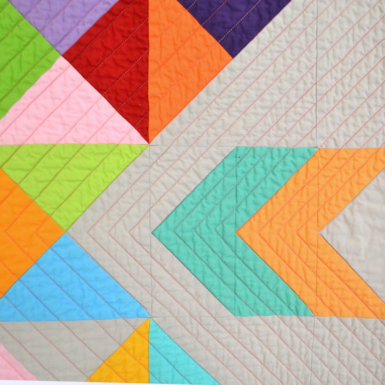 Modern Geometric Quilt, Graphic Rainbow Quilt, Modern Lap Quilt ...