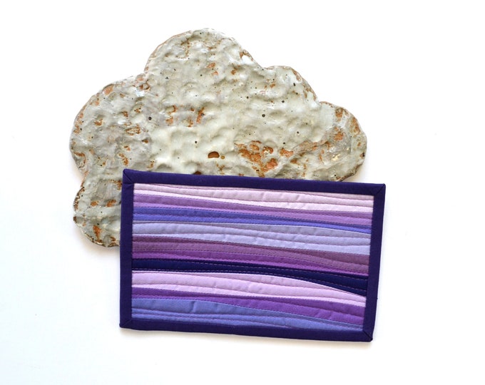 Wave Mini Quilt, Mini Quilt, Fabric Postcard, Mini Quilt, Mug Rug - Etsy