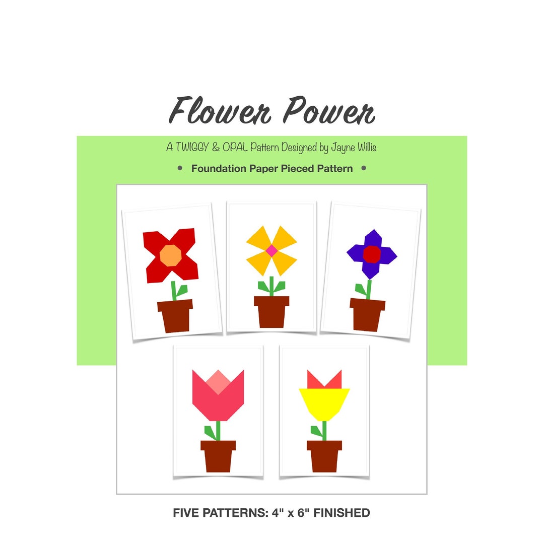 Flower Power PDF, PDF Foundation Paper-pieced Flower Block, Flower ...