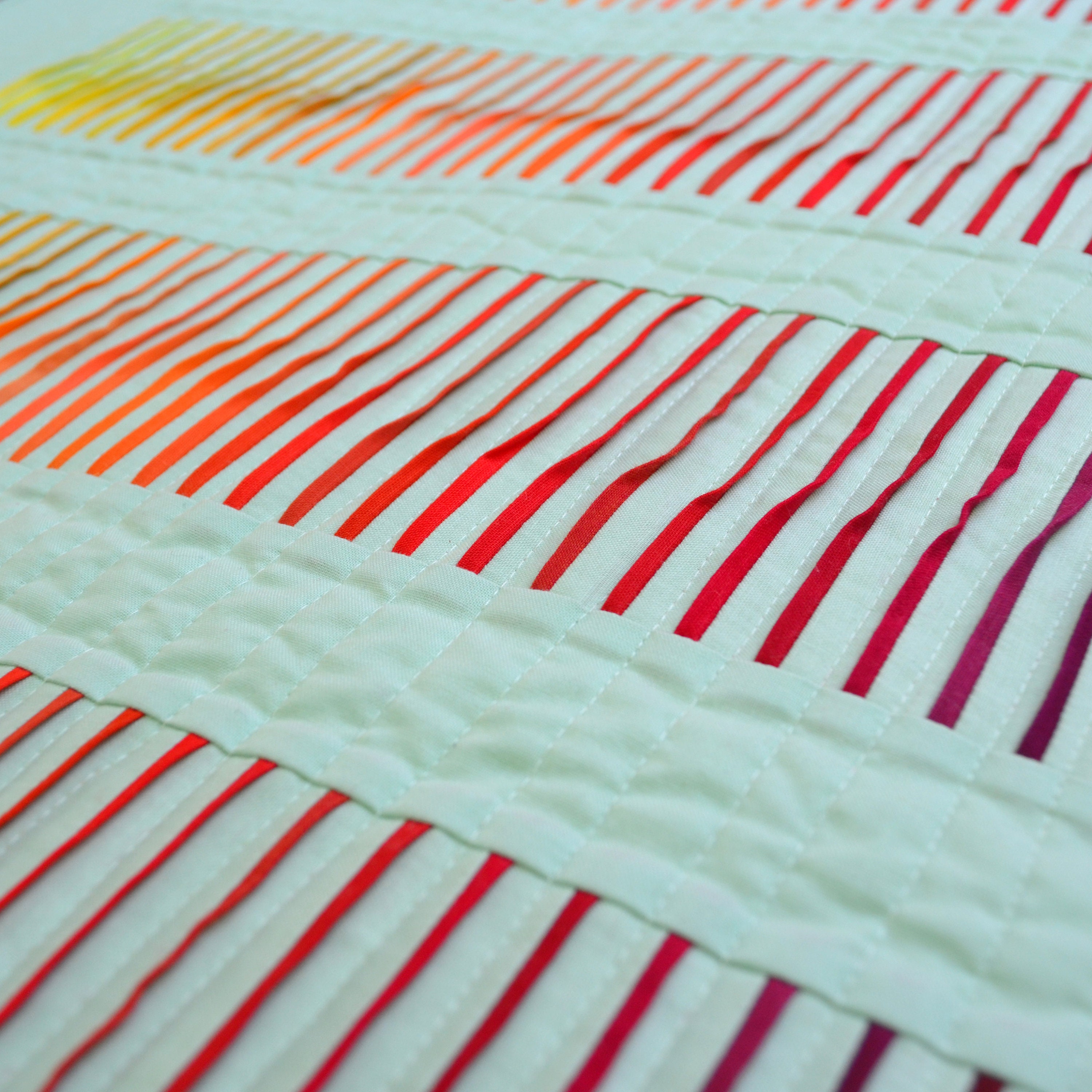 Sunset Quilt Modern Quilt Textured Quilt Orange Wall | Etsy