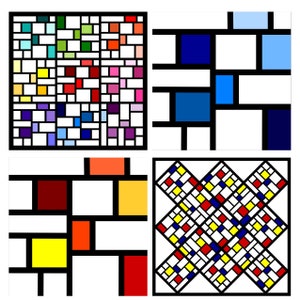 Quilt Pattern, Mondrian Quilt Blocks, PDF Quilt Pattern, Paper Pieced ...