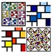 Quilt Pattern, Mondrian Quilt Blocks, PDF Quilt Pattern, Paper Pieced ...