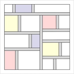 Quilt Pattern, Mondrian Quilt Blocks, PDF Quilt Pattern, Paper Pieced ...