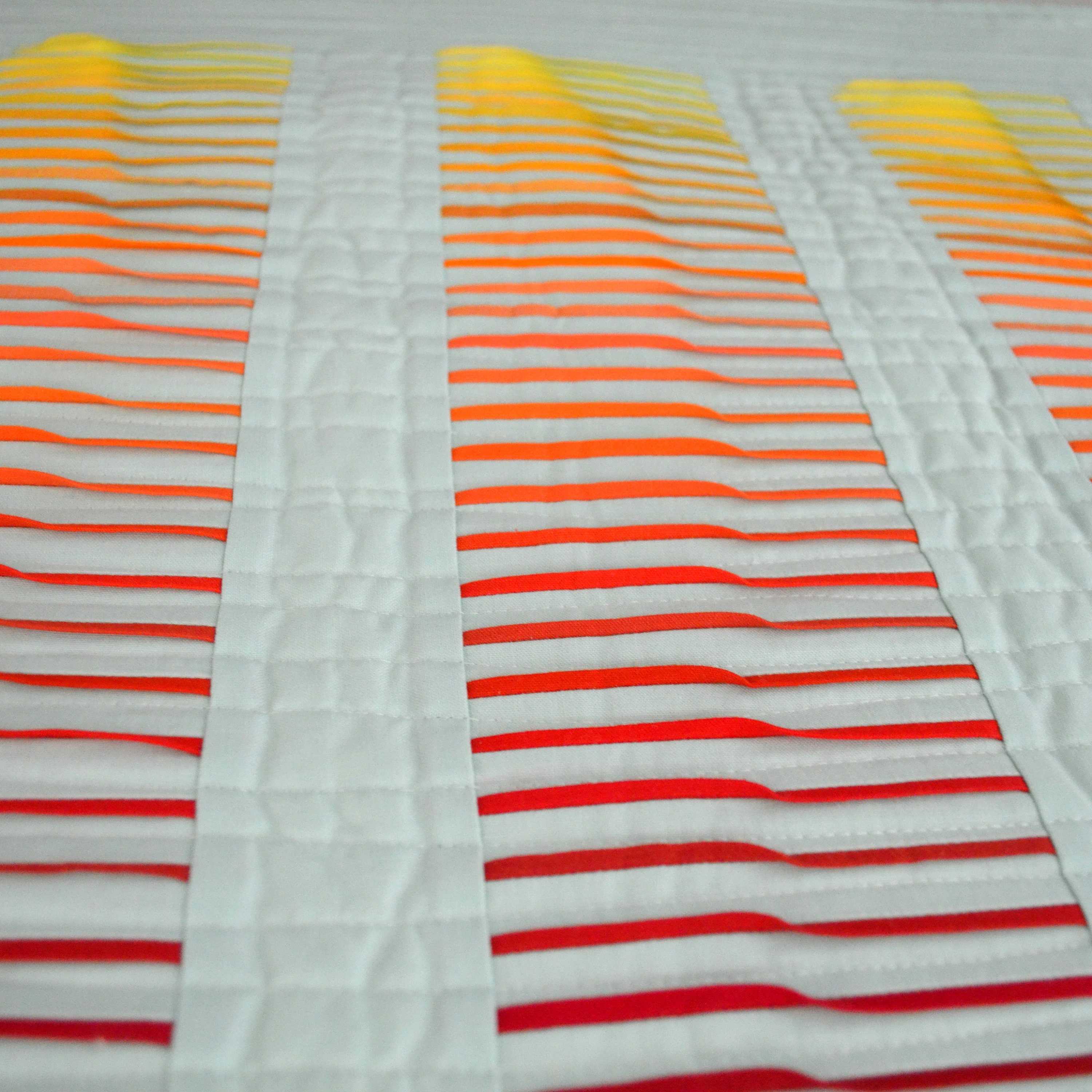 Sunset Quilt Modern Quilt Textured Quilt Orange Wall | Etsy