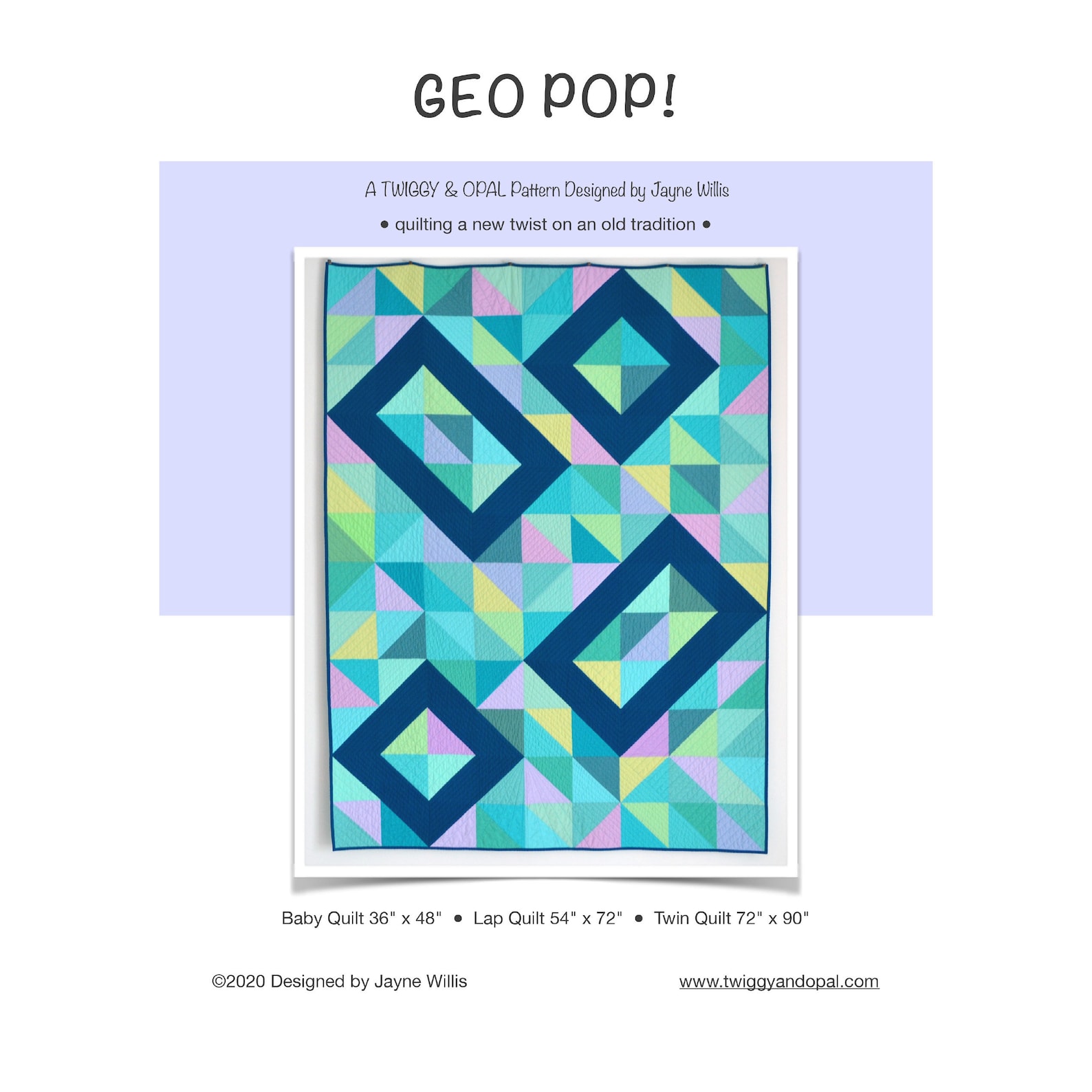 Geo Pop PDF Pattern, Geometric Quilt PDF, Modern Quilt Pattern, Quilt ...