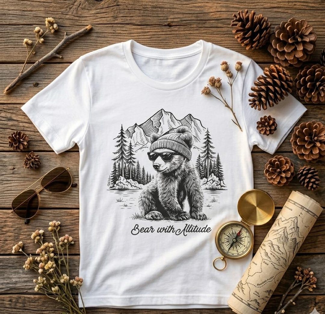 Bear With Attitude T-shirt: Nature, Hiking, Camping Graphic Tee - Etsy