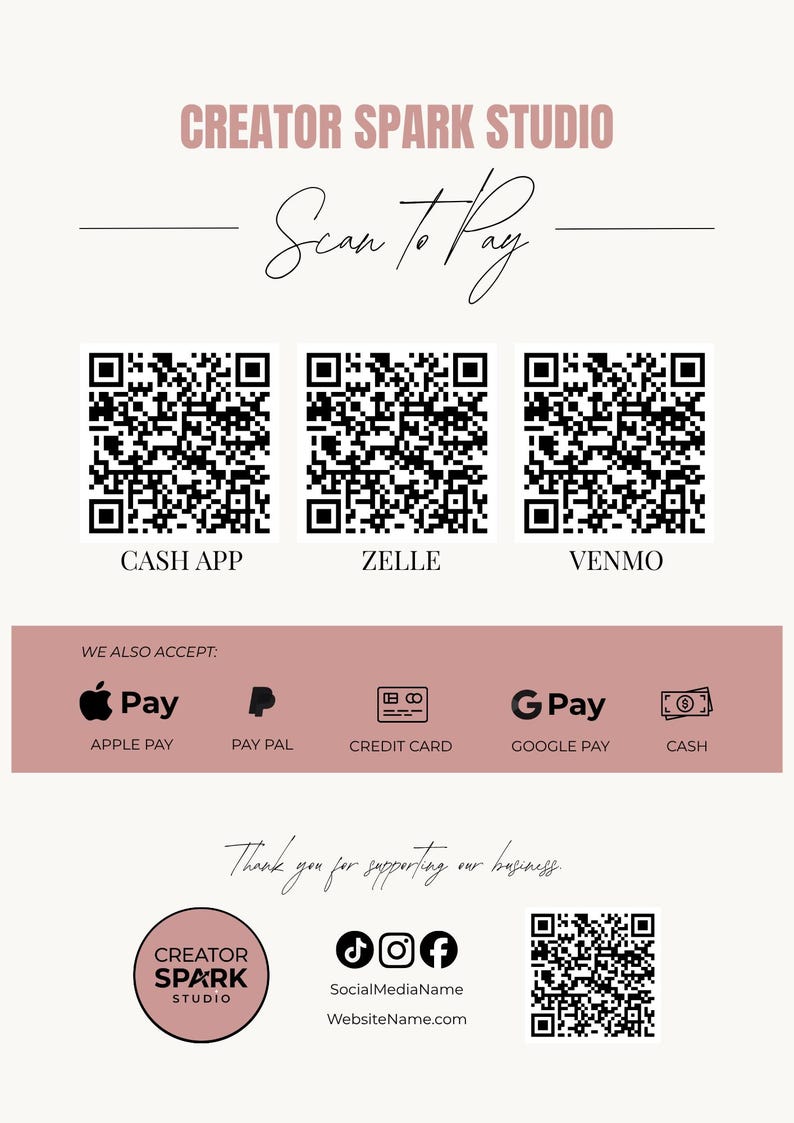 Canva Price List Template Editable Beauty Salon Pricing Menu Scan to ...
