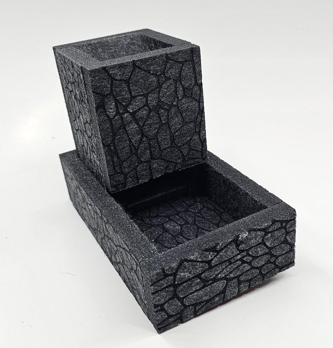 Mini Charcoal "cobblestone" Collapsible Quiet Dice Tower - Etsy